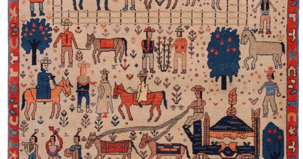 Western Theme Azeri Folk Life Rug - Ararat Rugs